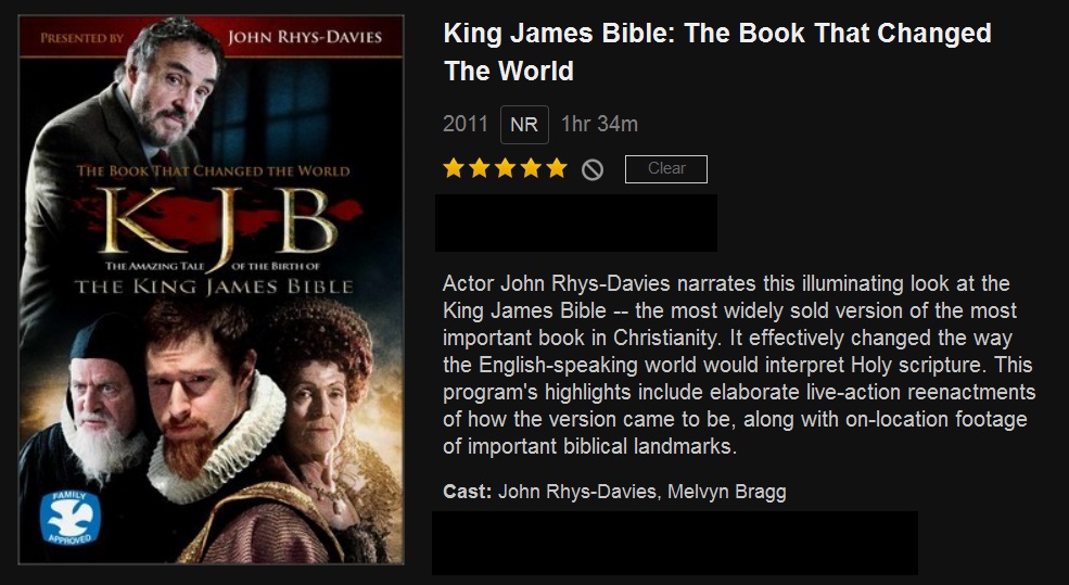King James Bible movie – 5 stars!